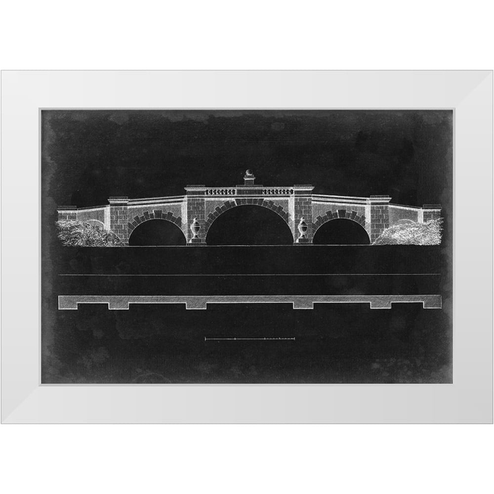 Vision Studio 14x11 White Modern Wood Framed Museum Art Print Titled - Bridge Schematic III ...