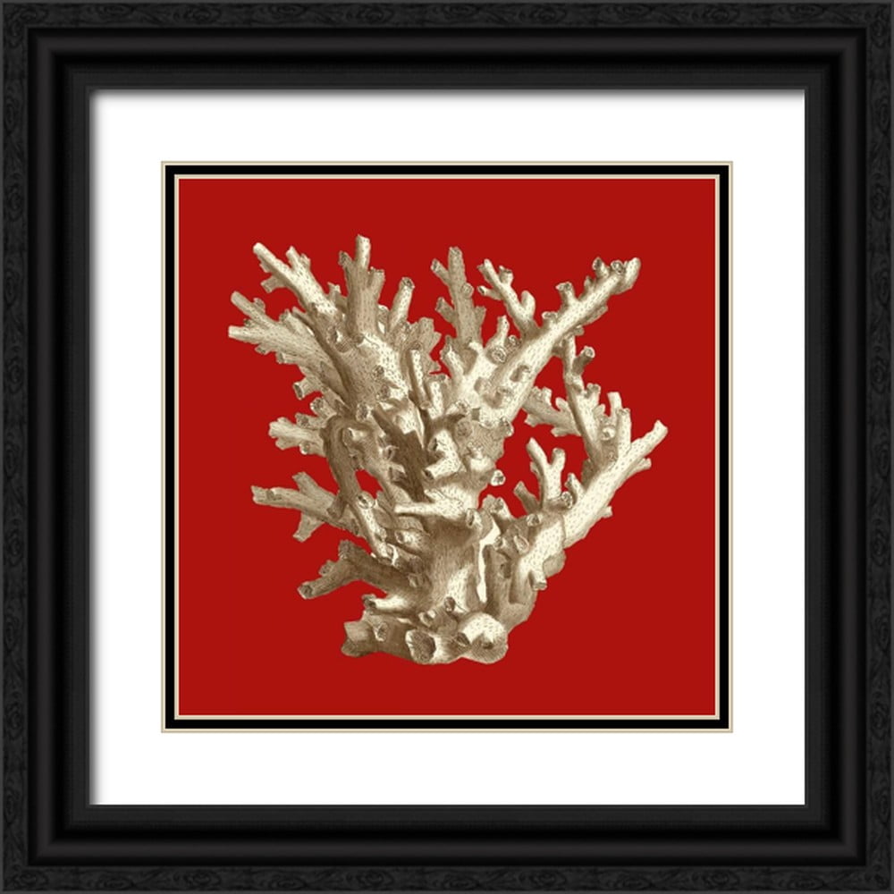 Vision Studio 15x15 Black Ornate Wood Framed with Double Matting Museum ...