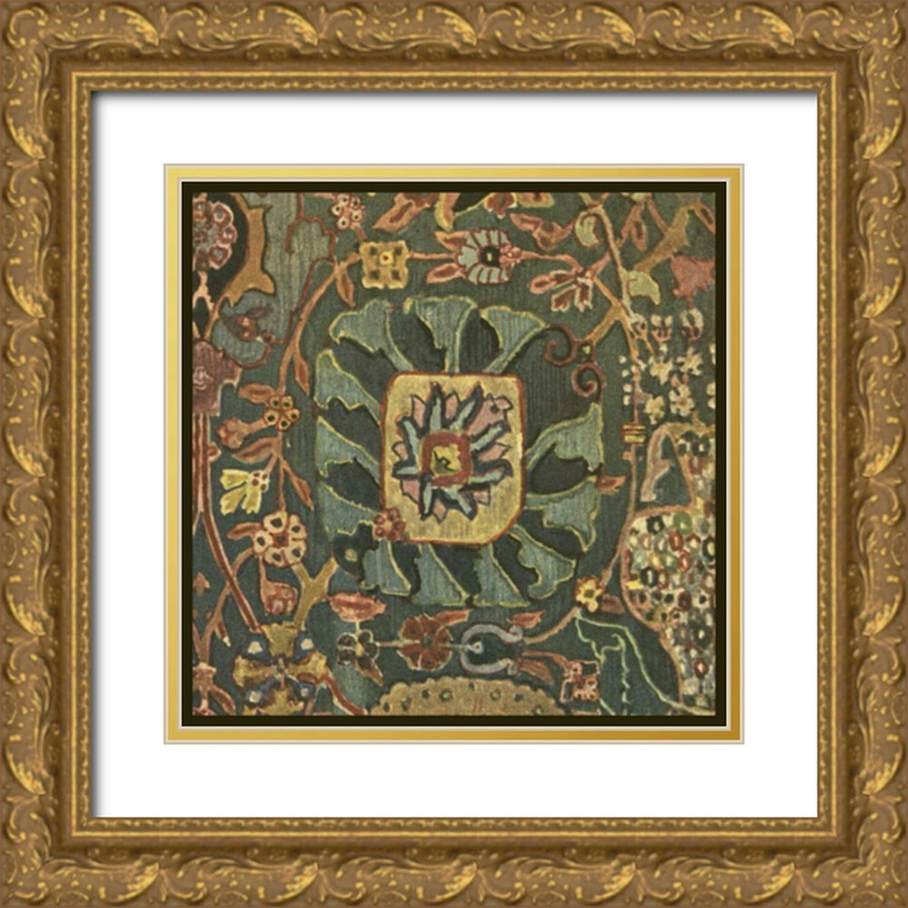 Vision Studio 15x15 Gold Ornate Wood Framed with Double Matting Museum ...