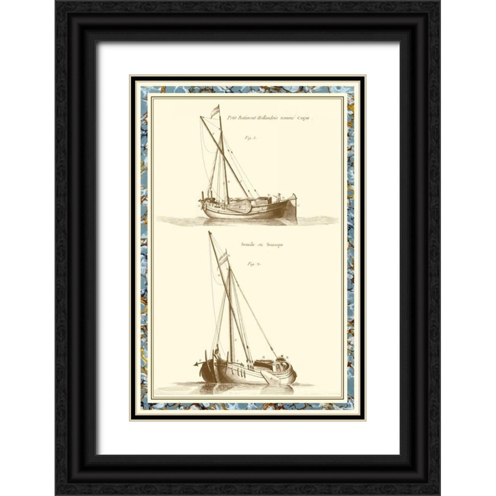 Vision Studio 17x24 Black Ornate Wood Framed with Double Matting Museum ...