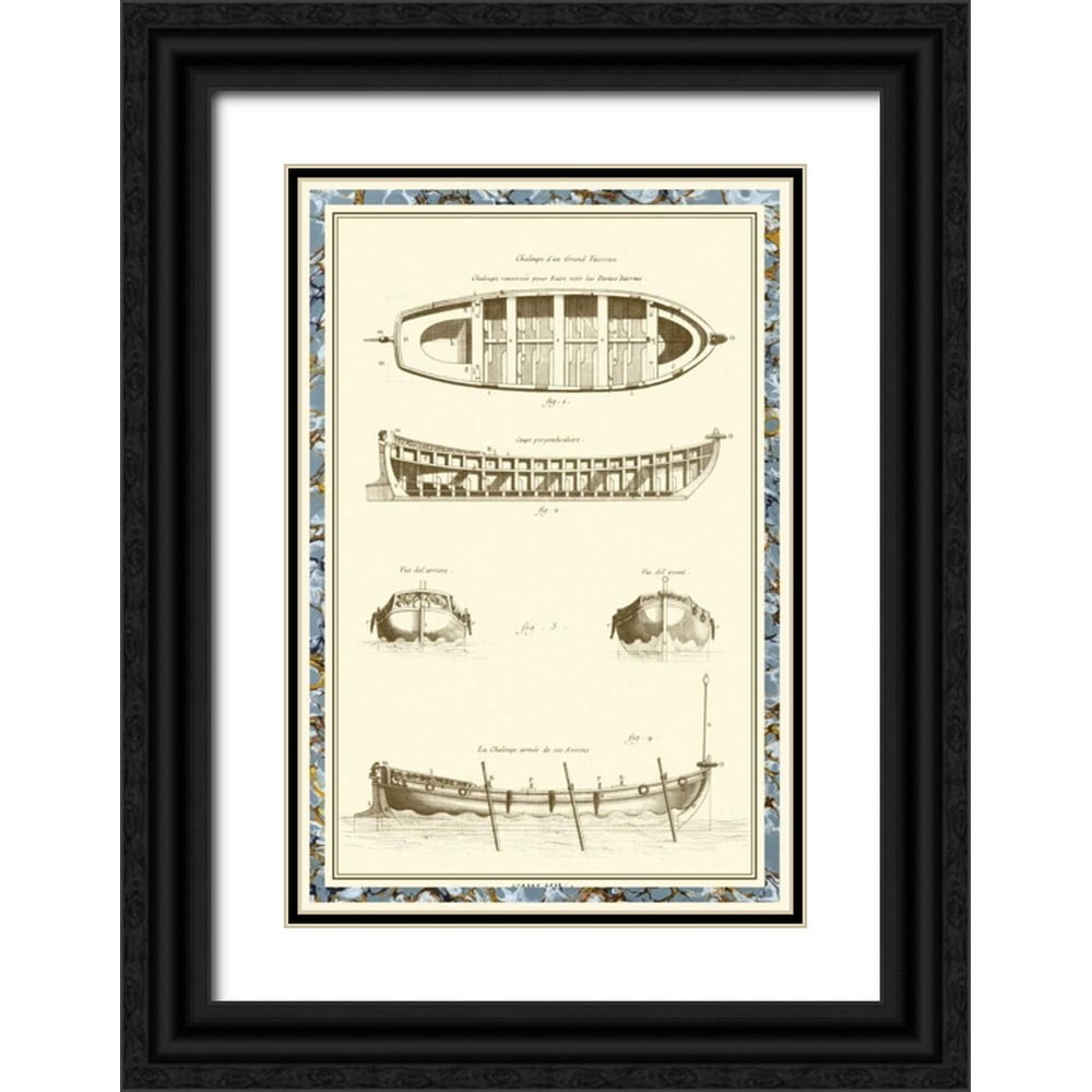 Vision Studio 17x24 Black Ornate Wood Framed with Double Matting Museum ...