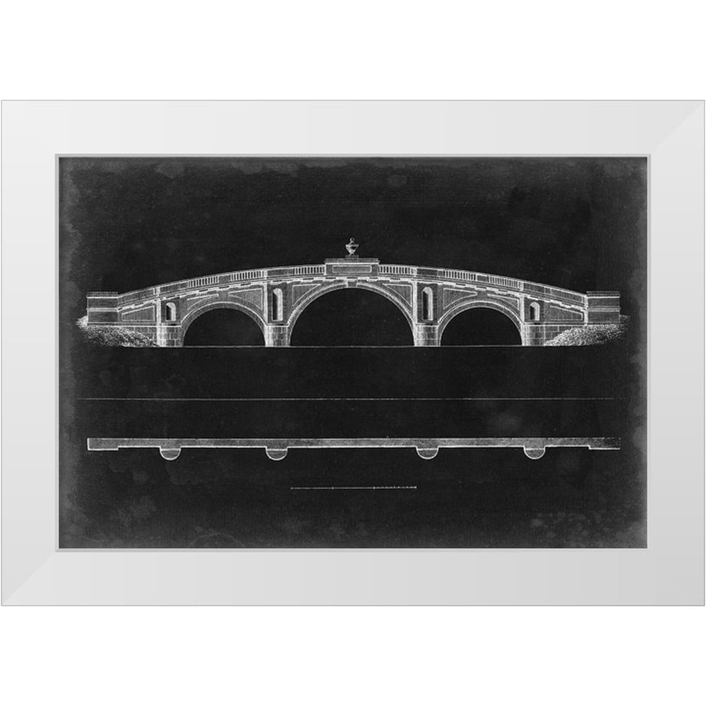 Vision Studio 18x13 White Modern Wood Framed Museum Art Print Titled - Bridge Schematic IV ...