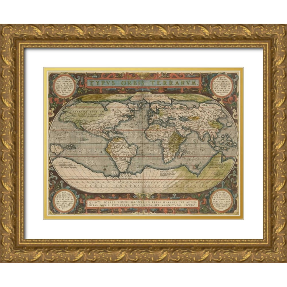 Vision Studio 18x15 Gold Ornate Wood Framed with Double Matting Museum ...