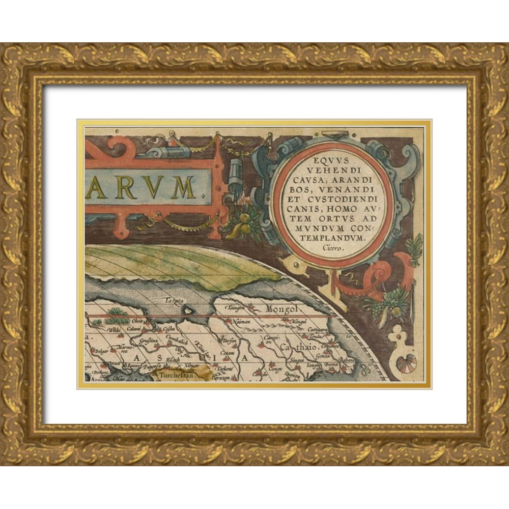 Vision Studio 18x15 Gold Ornate Wood Framed with Double Matting Museum ...