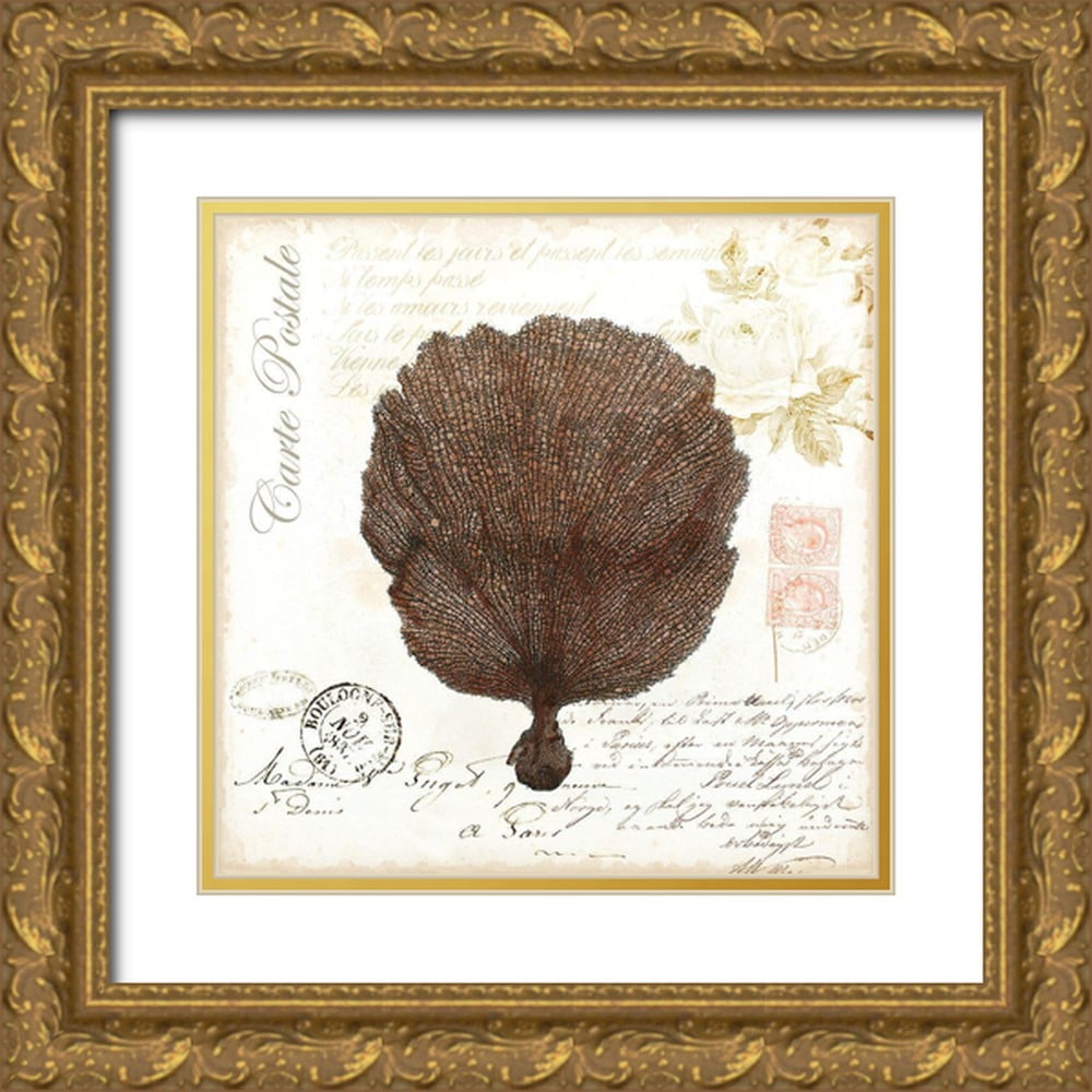 Vision Studio 20x20 Gold Ornate Wood Framed with Double Matting Museum ...