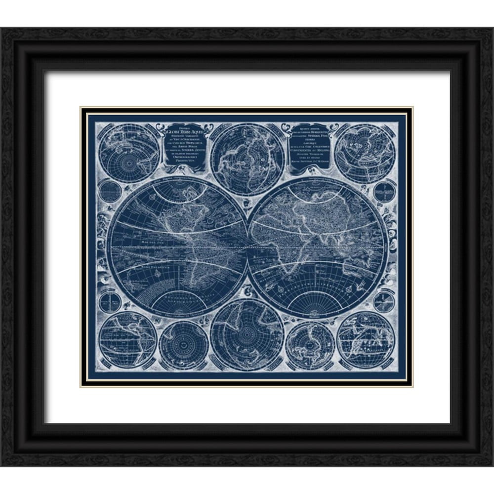Vision Studio 23x20 Black Ornate Wood Framed with Double Matting Museum ...