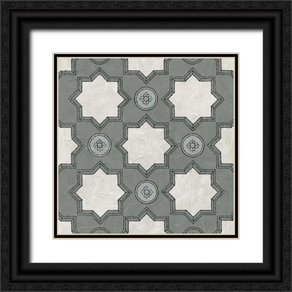 Vision Studio 26x26 Black Ornate Wood Framed with Double Matting Museum ...