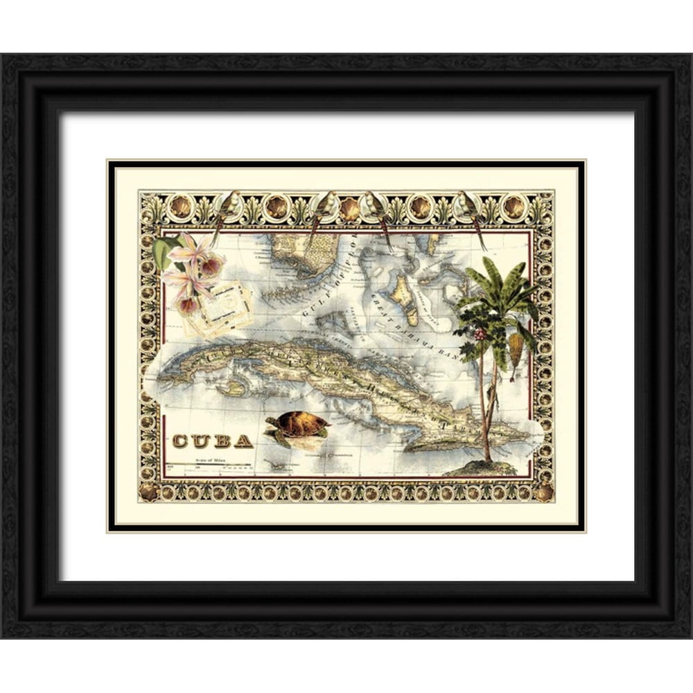 Vision Studio 32x26 Black Ornate Wood Framed with Double Matting Museum ...