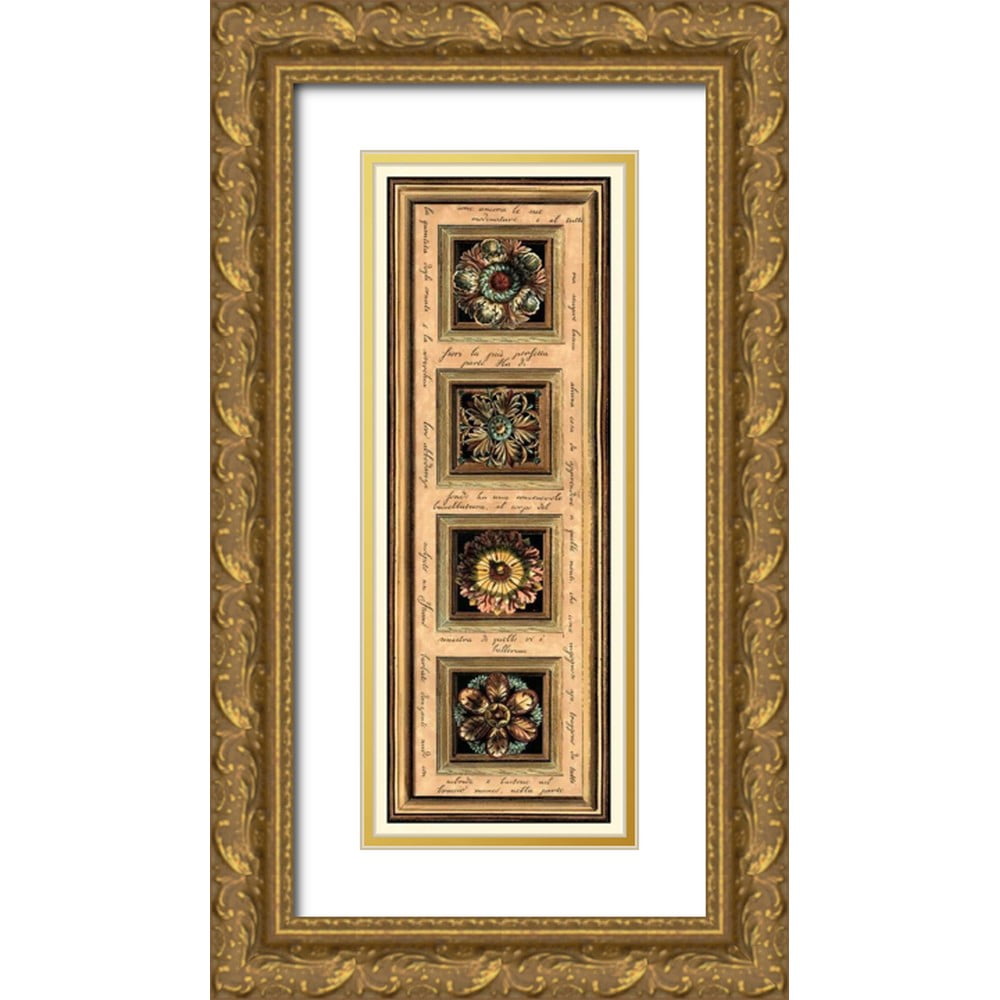 Vision Studio 8x14 Gold Ornate Wood Framed with Double Matting Museum ...