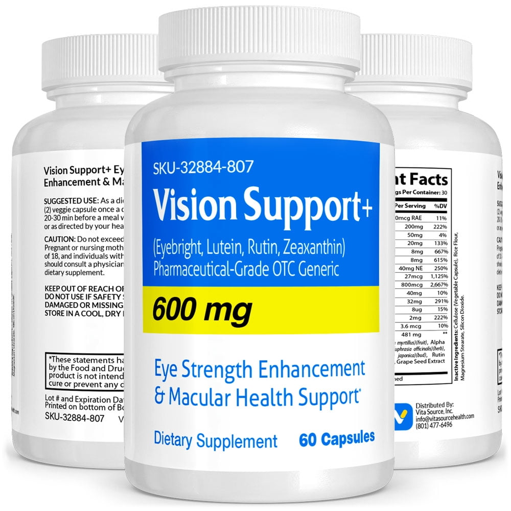 Vision Support Pharmaceutical Grade OTC, Eye Vision Supplement, 60 ...