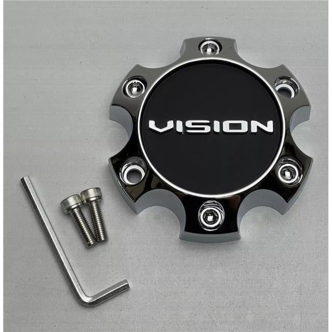 Vision Wheel Center Cap with Chrome Logo - Satin Black - Walmart.com