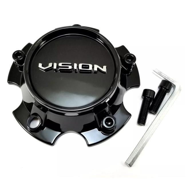 Vision Wheel Center Cap with End Cap - Gloss Black - Walmart.com