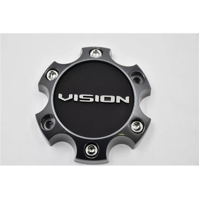 Vision C476GM-6V Wheel Center Cap with Satin Black Logo - Gun Metal ...