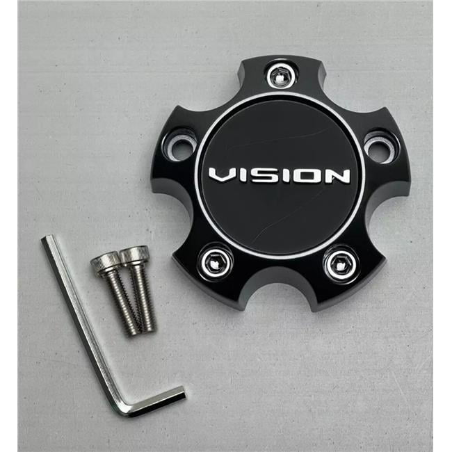 Vision Wheel Center Cap with Satin Black Logo - Gun Metal - Walmart.com