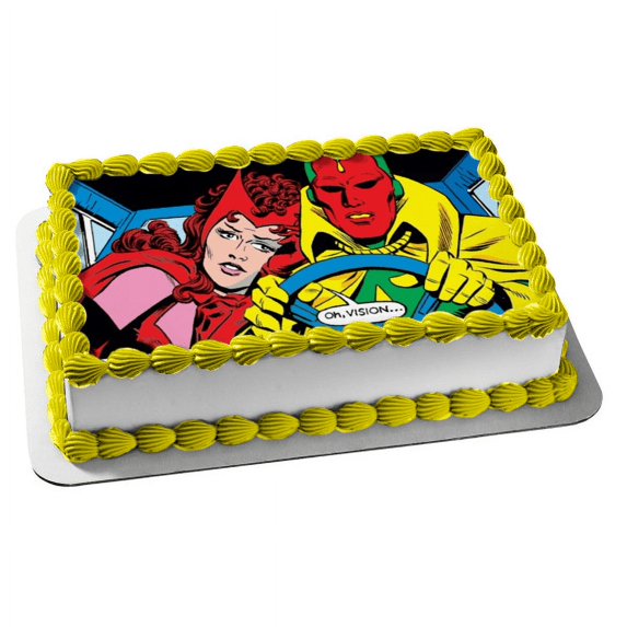 Birthday Ideas: Vision and the Scarlet Witch Themed Edible Cake Topper ...