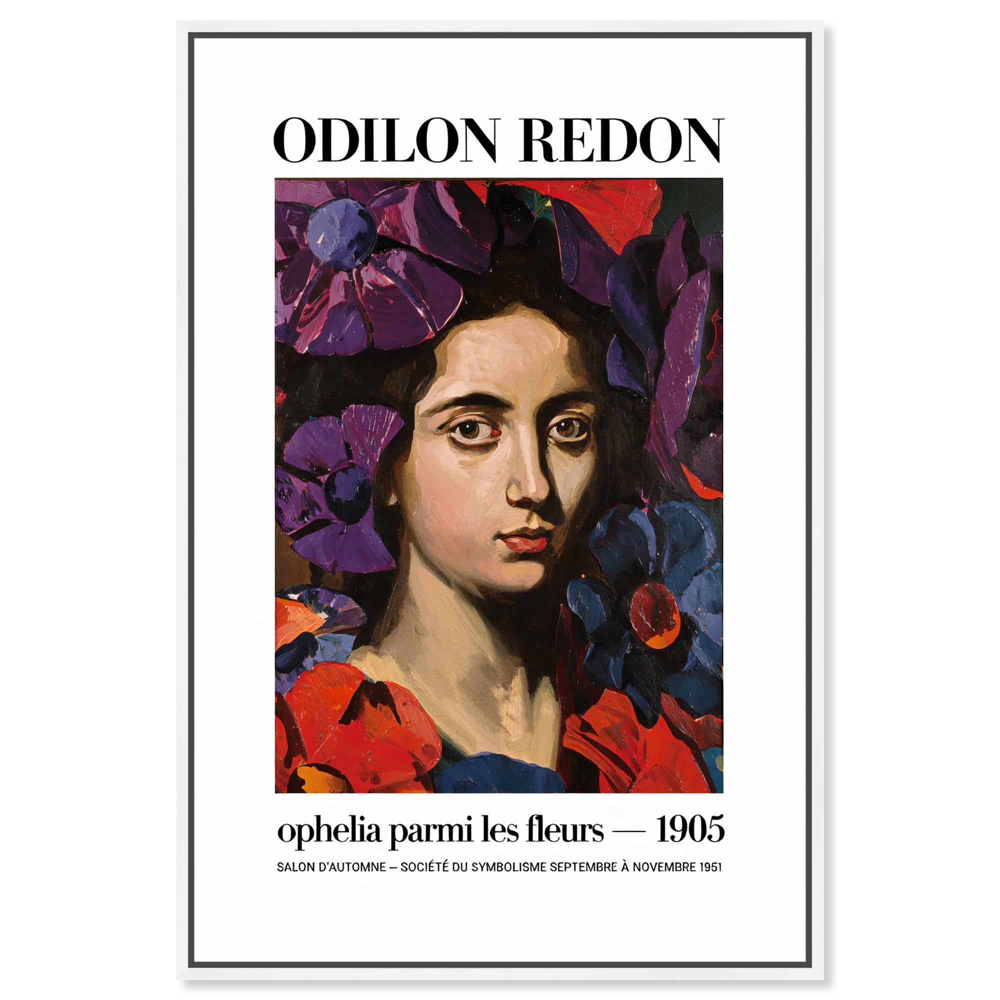 Vision of Ophelia Canvas Art Collector Poster by Art Remedy, White ...