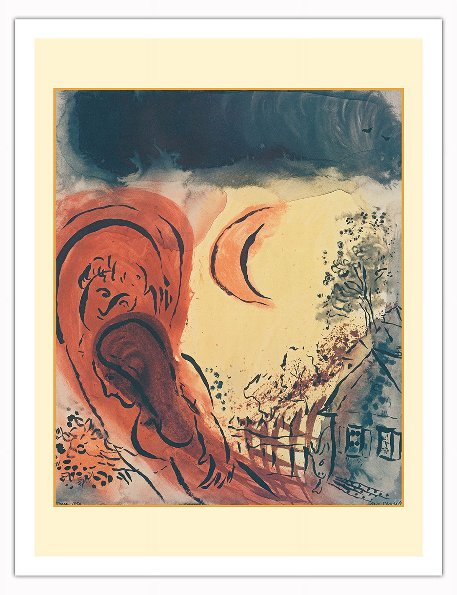 Vision with Moolight - Vintage Abstract Art by Marc Chagall c.1950 ...