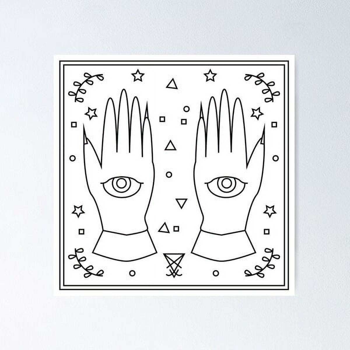 Visionary Hands With Eyes, Symbols, And Geometric Details Poster Wall ...