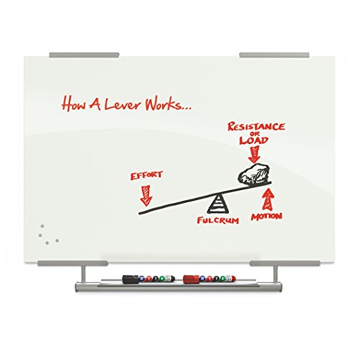 Best-Rite Visionary Magnetic Glass Whiteboard - Dry Erase Board with ...