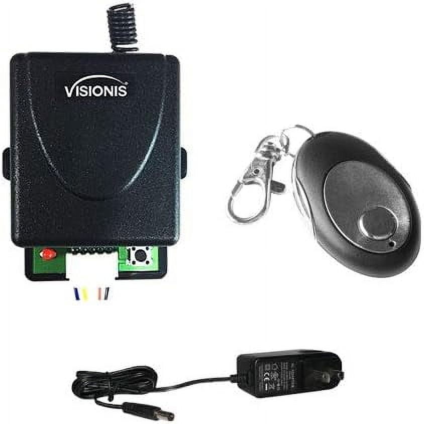 Visionis FPC-5227 RF 12V 1CH Wireless Receiver with 1 Remote Control Transmitter 315Mhz for Door ...