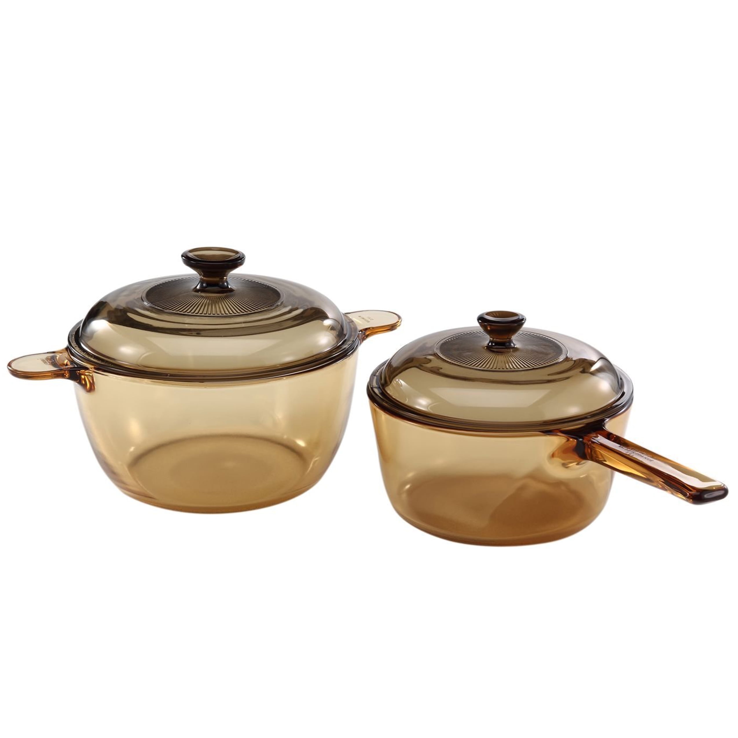 Visions 4-Piece Glass Cookware Set - 2.5qt Stewpot, 1.5qt Saucepan with ...