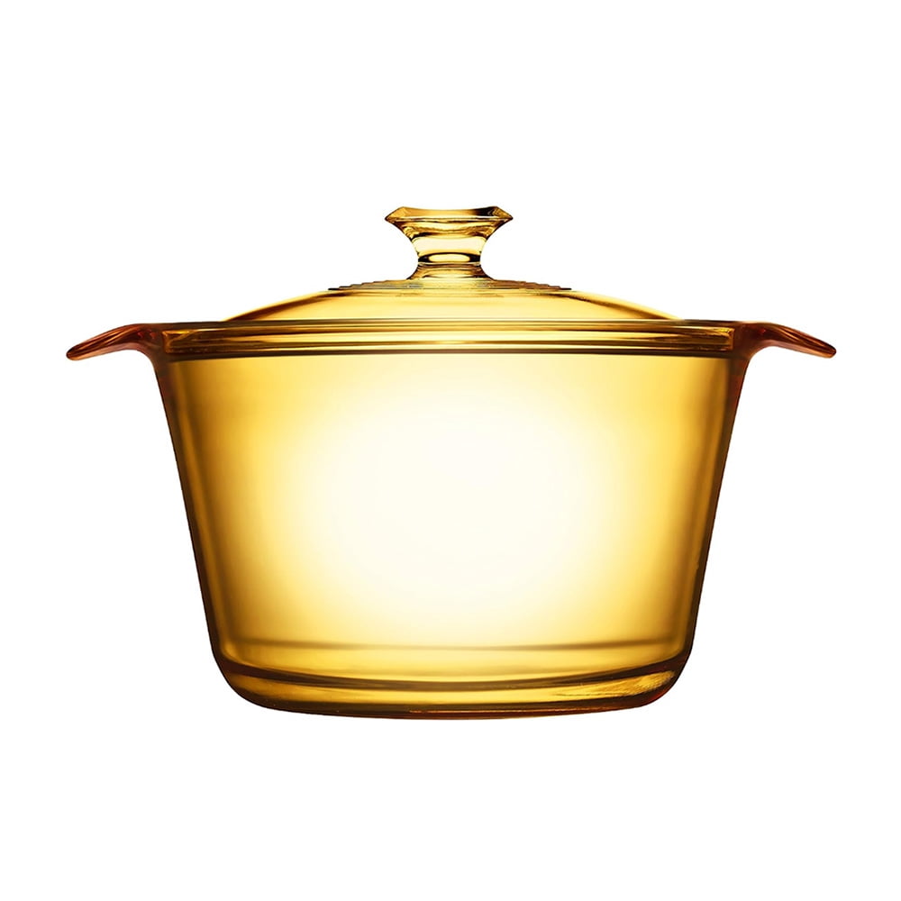 Visions Pyroceram Flair 3.8L Amber Glass Cover Pot, Simmer Stockpot ...
