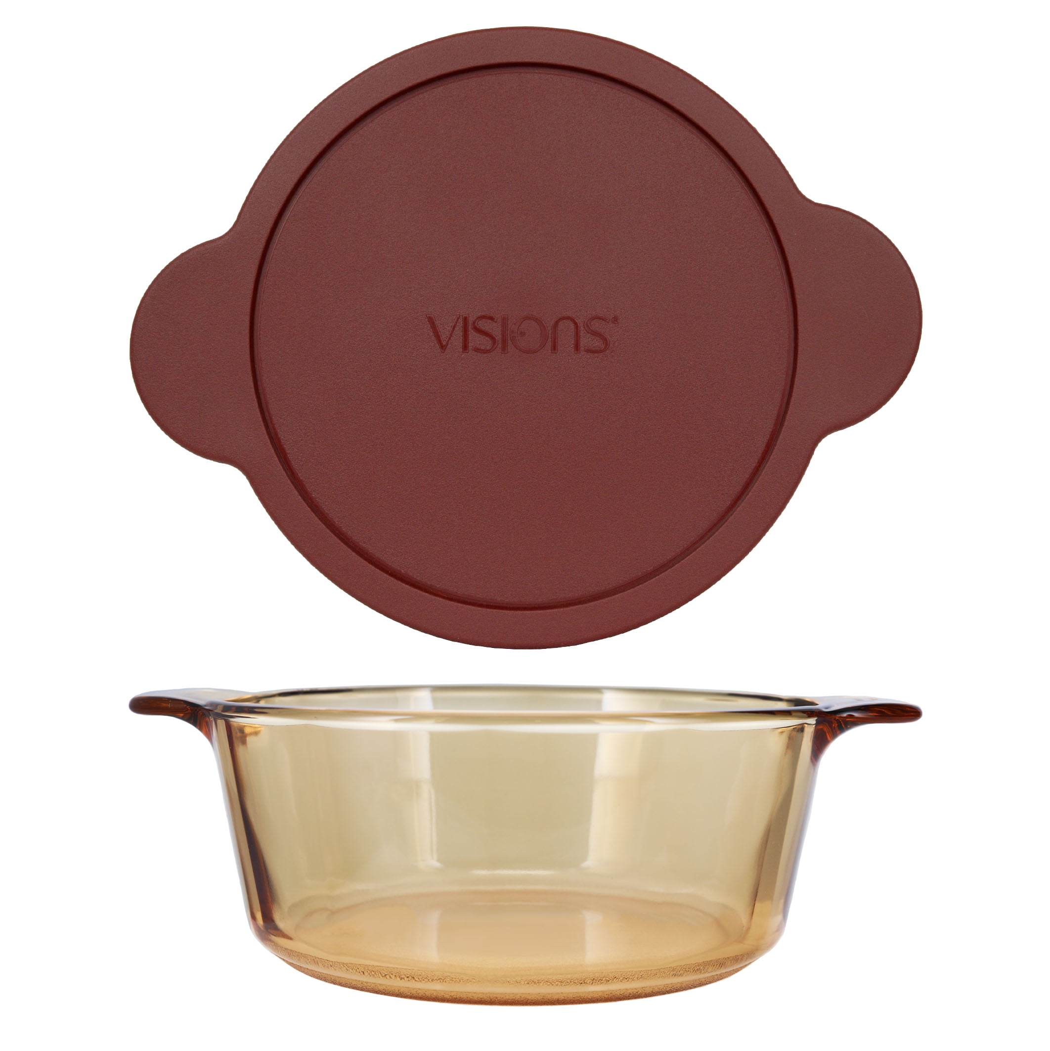 Visions VM2.25 2.25L Amber Glass Casserole Dish and CM 225-PC Cranberry ...