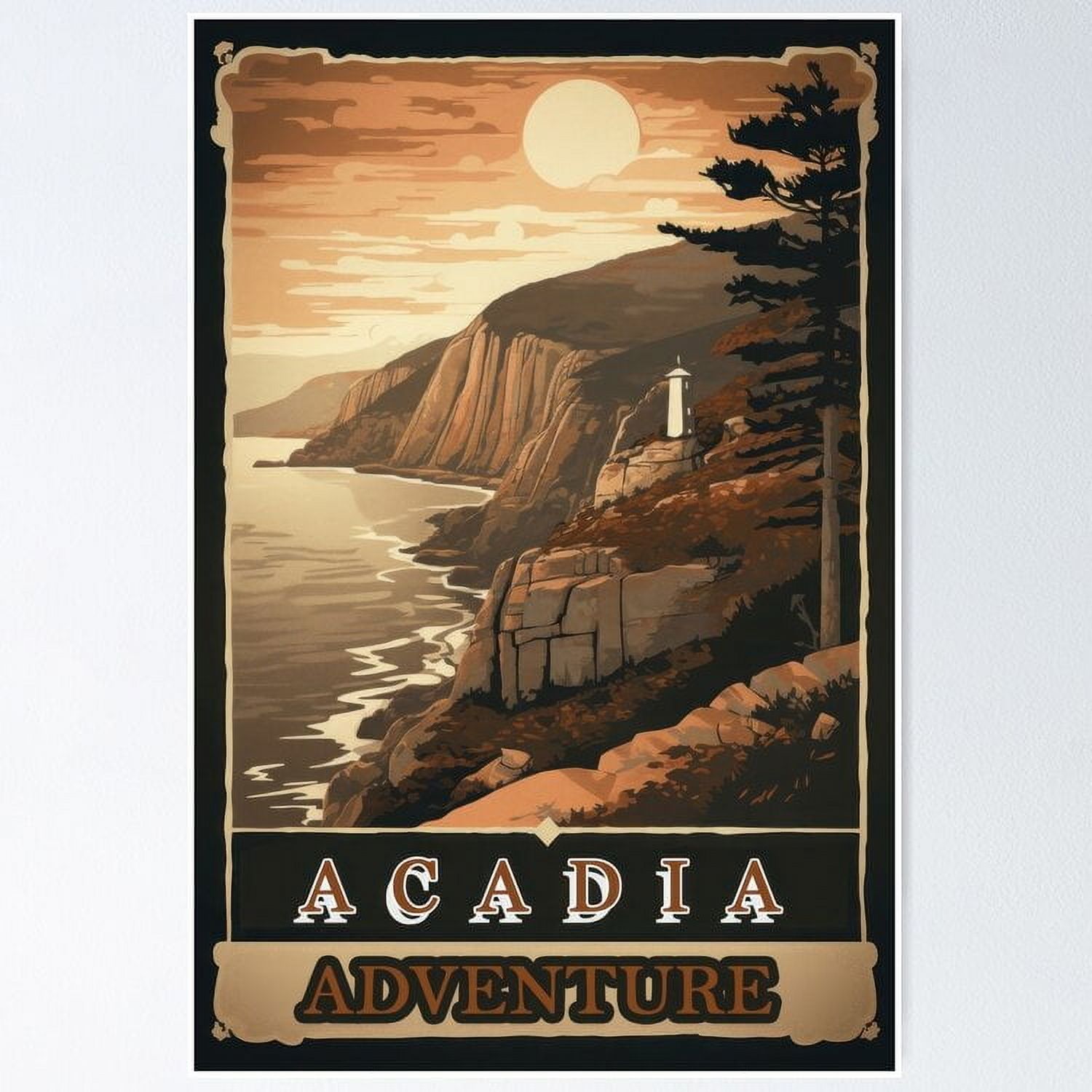 Visit Acadia National Park Poster, 24x36 UNFRAMED - Walmart.com