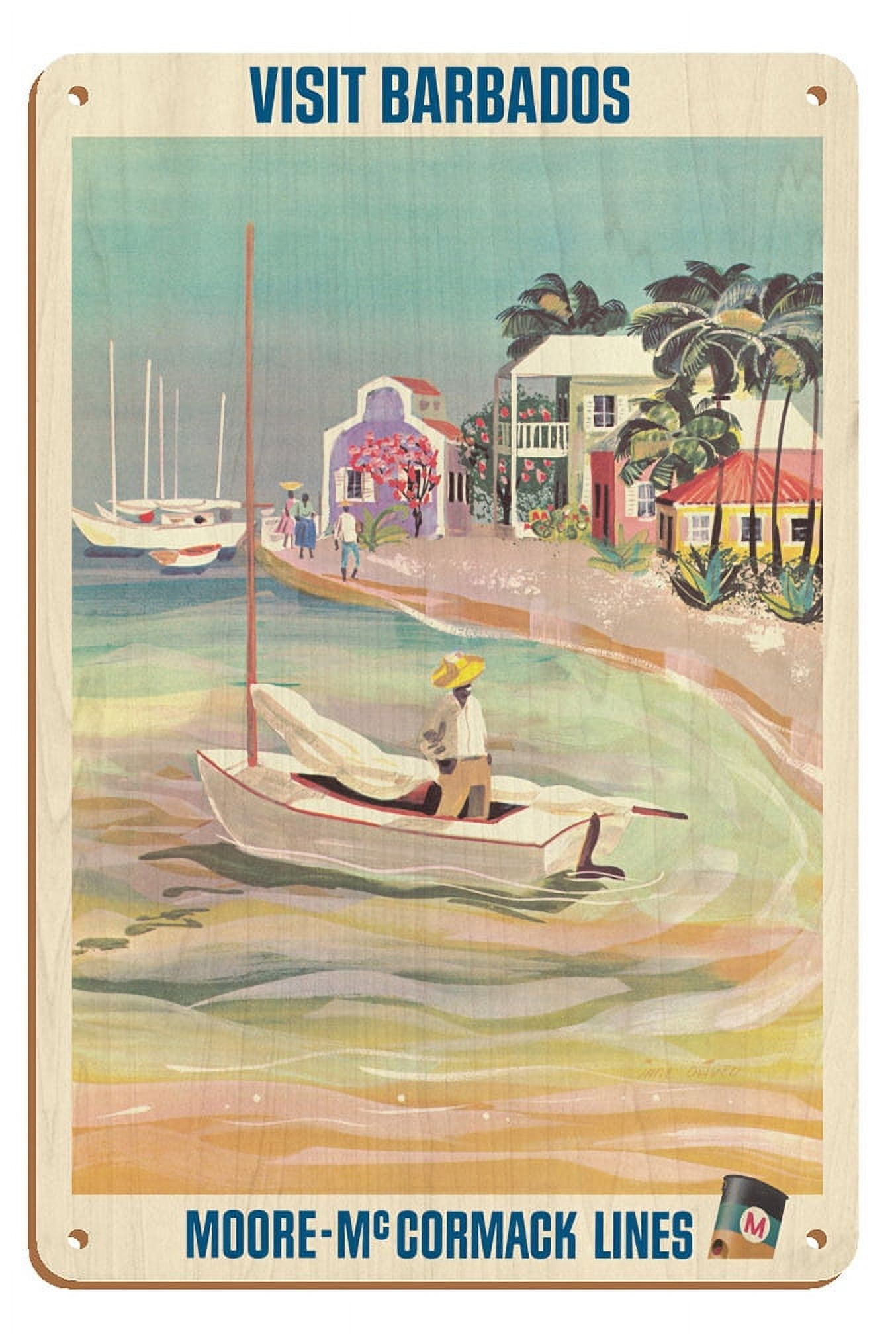 Visit Barbados Caribbean Island - Moore-McCormack Lines - Vintage Ocean ...