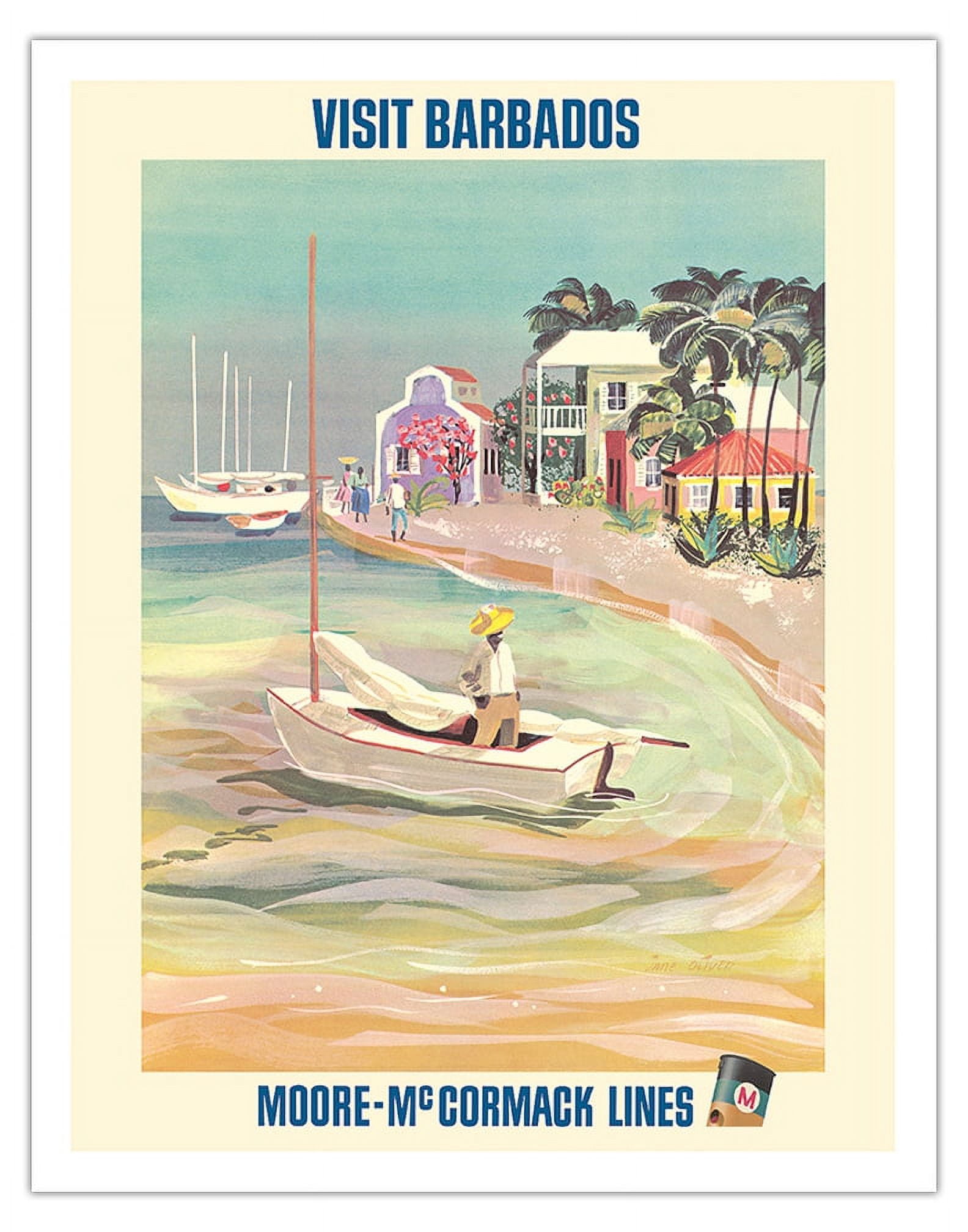 Visit Barbados Caribbean Island - Moore-McCormack Lines - Vintage Ocean ...
