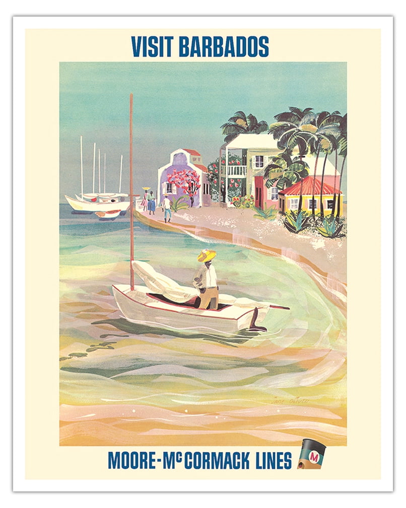 Visit Barbados Caribbean Island - Moore-McCormack Lines - Vintage Ocean ...