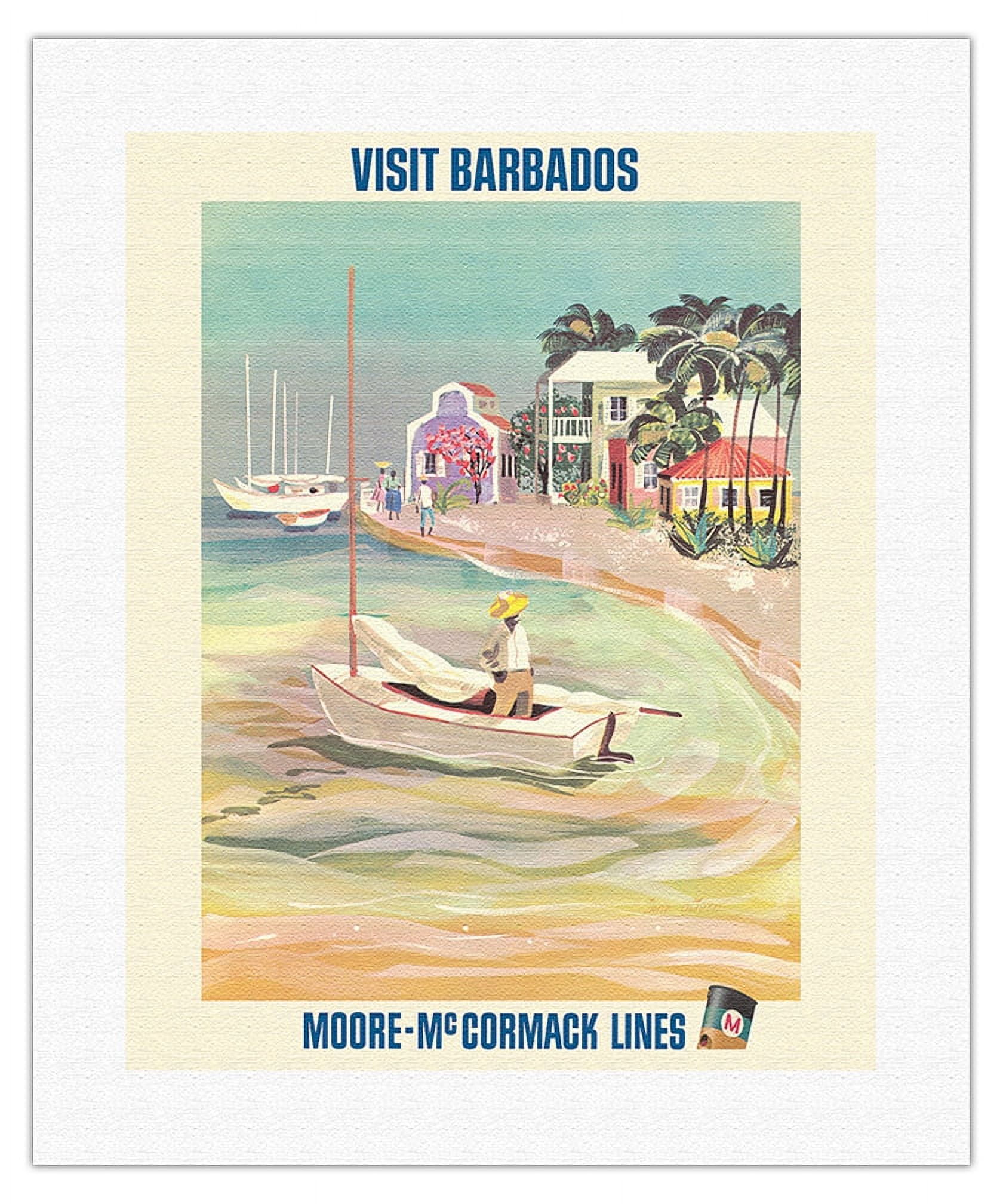 Visit Barbados Caribbean Island - Moore-McCormack Lines - Vintage Ocean ...