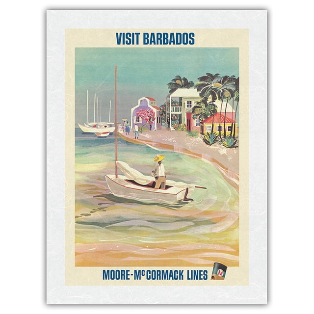 Visit Barbados Caribbean Island - Moore-McCormack Lines - Vintage Ocean ...