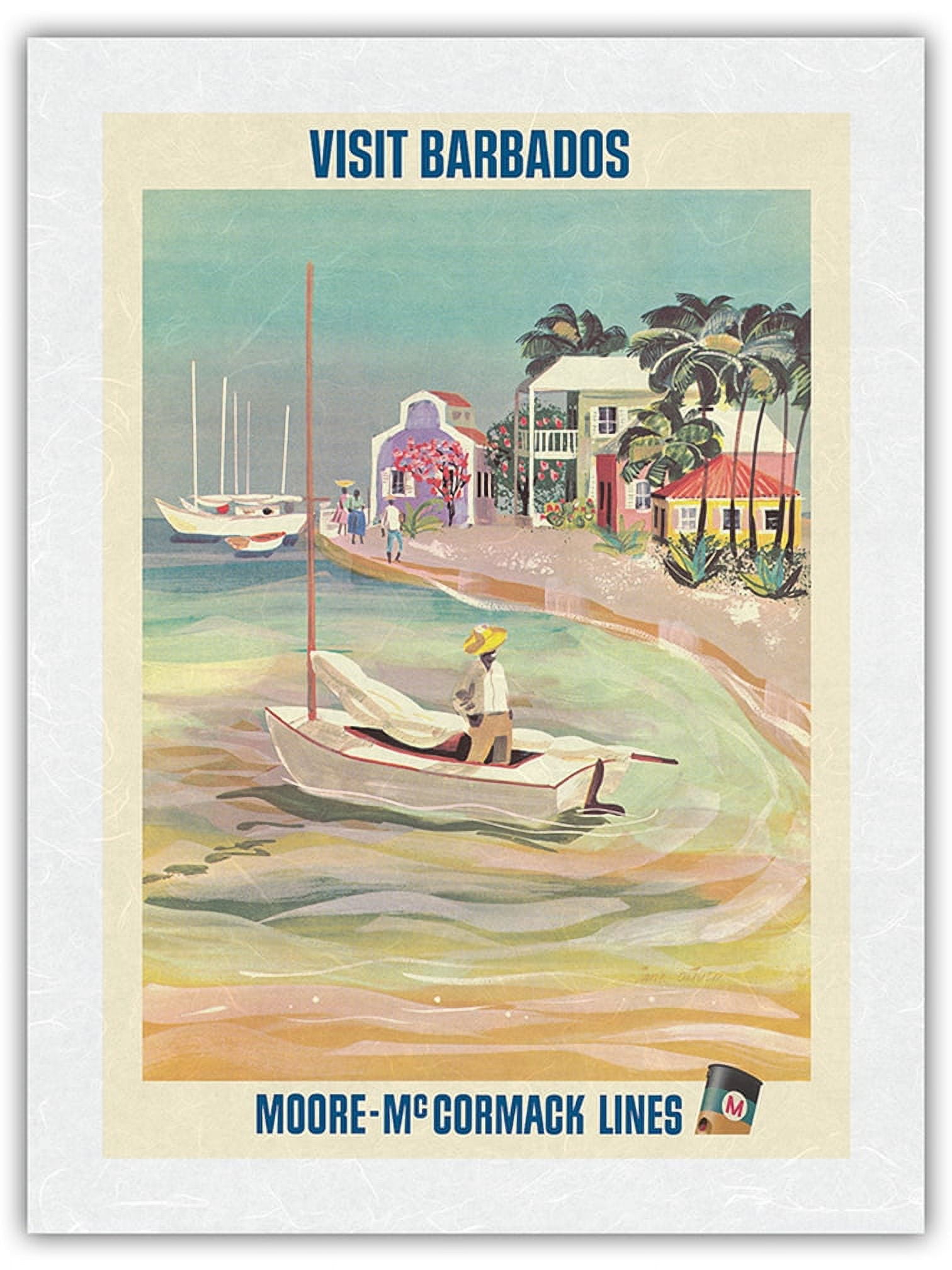 Visit Barbados Caribbean Island - Moore-McCormack Lines - Vintage Ocean ...