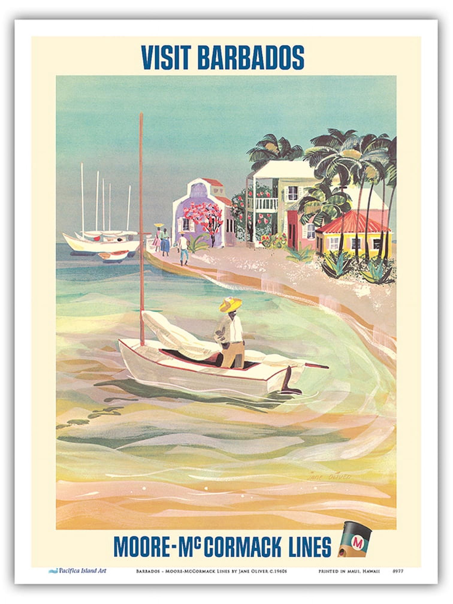 Visit Barbados Caribbean Island - Moore-McCormack Lines - Vintage Ocean ...