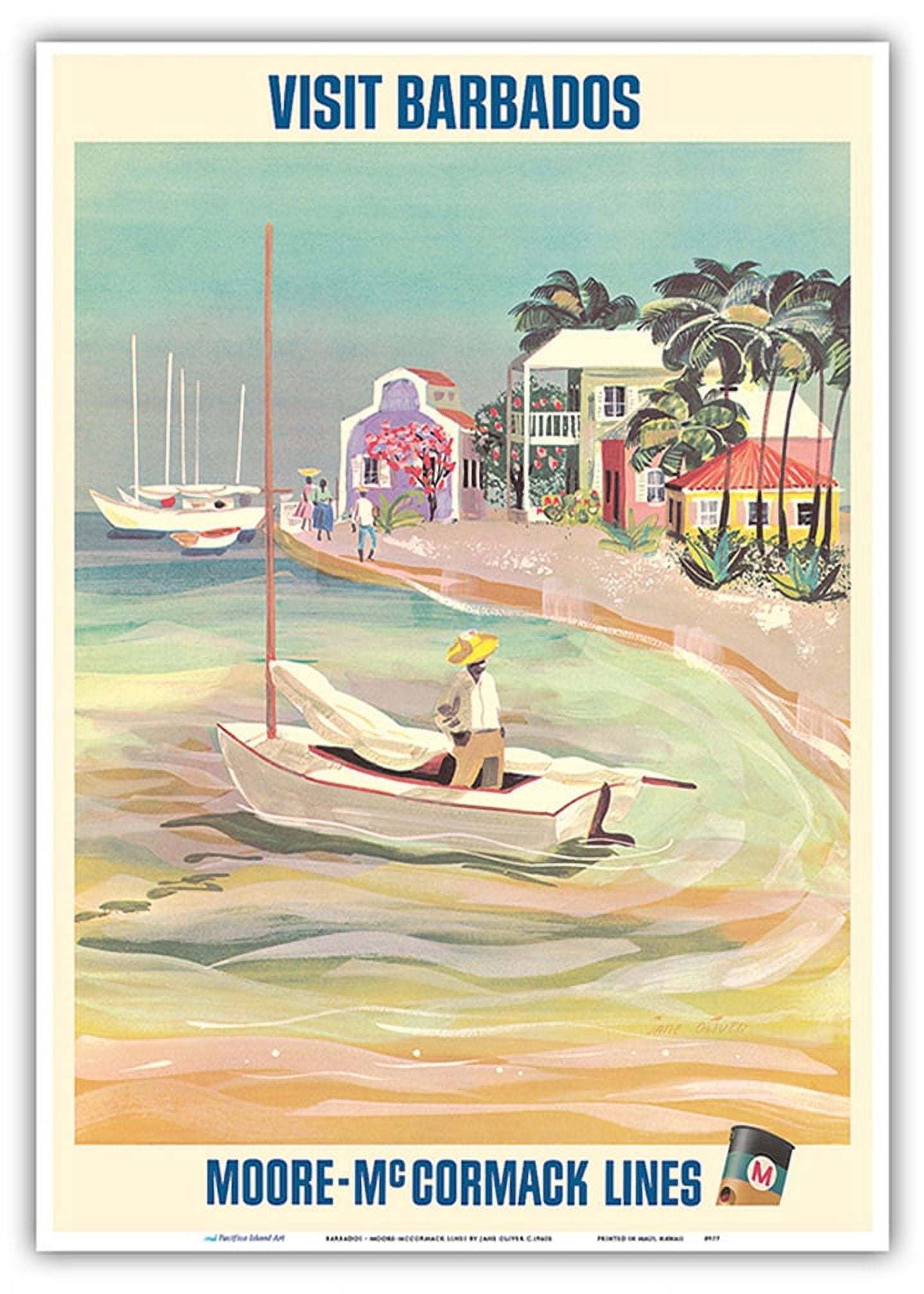 Visit Barbados Caribbean Island - Moore-McCormack Lines - Vintage Ocean ...