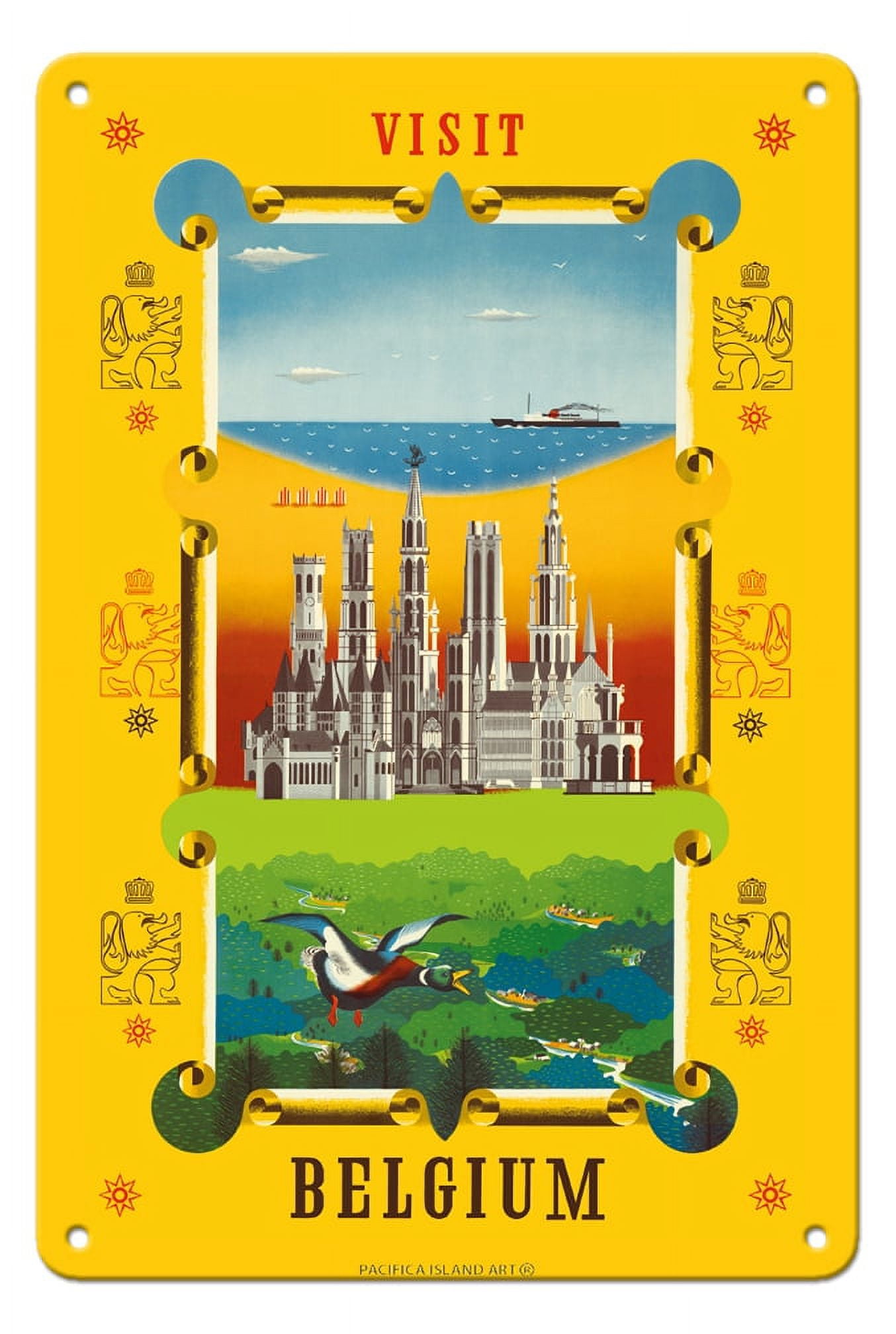 Visit Belgium - Vintage Travel Poster by Schell c.1950s - 8 x 12 inch ...