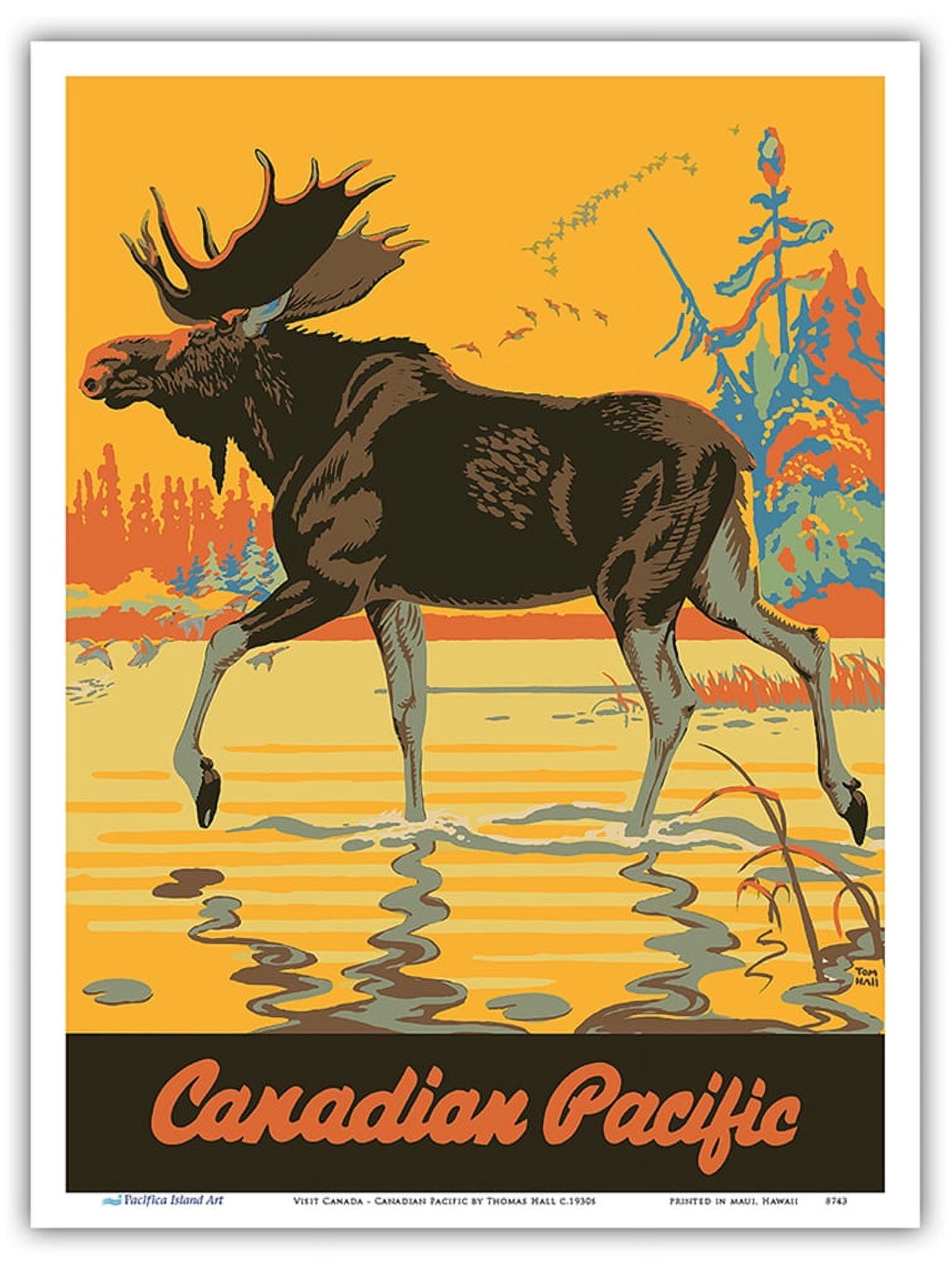 Visit Canada - Bull Moose - Canadian Pacific Railway - Vintage Railroad ...