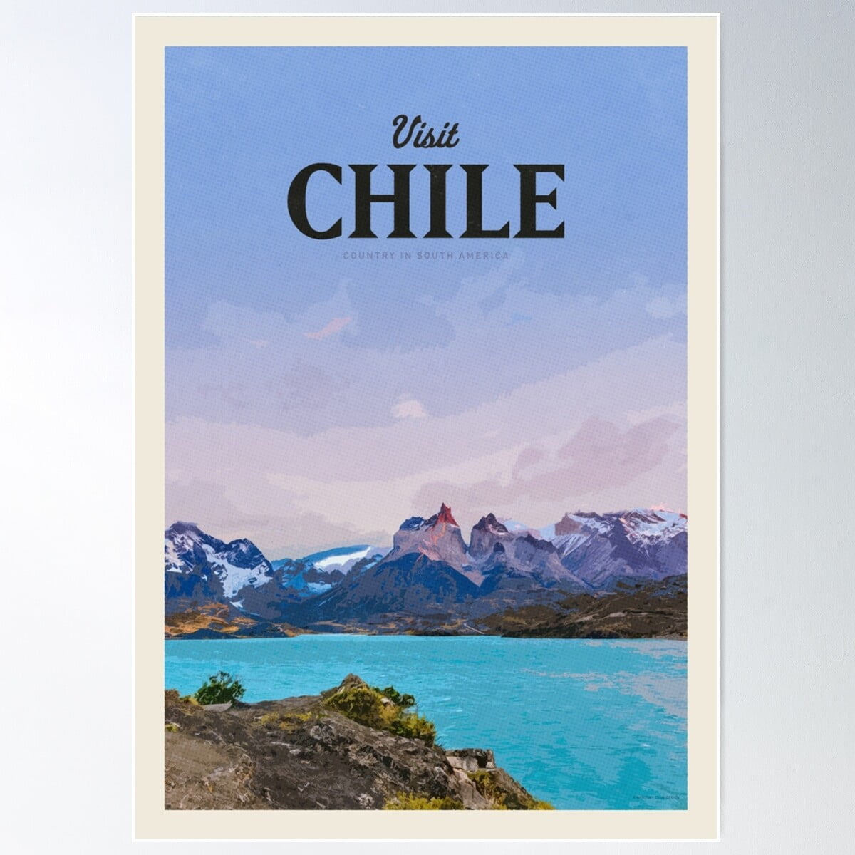 Visit Chile Poster Wall Art, Modern Wall Decor For Living Room Bedroom ...