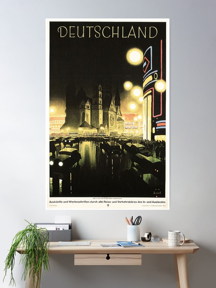 Visit Deutschland Germany Art Poster Vintage European Travel Poster ...