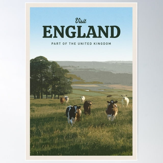 Visit England Poster Wall Art, Modern Wall Decor For Living Room ...