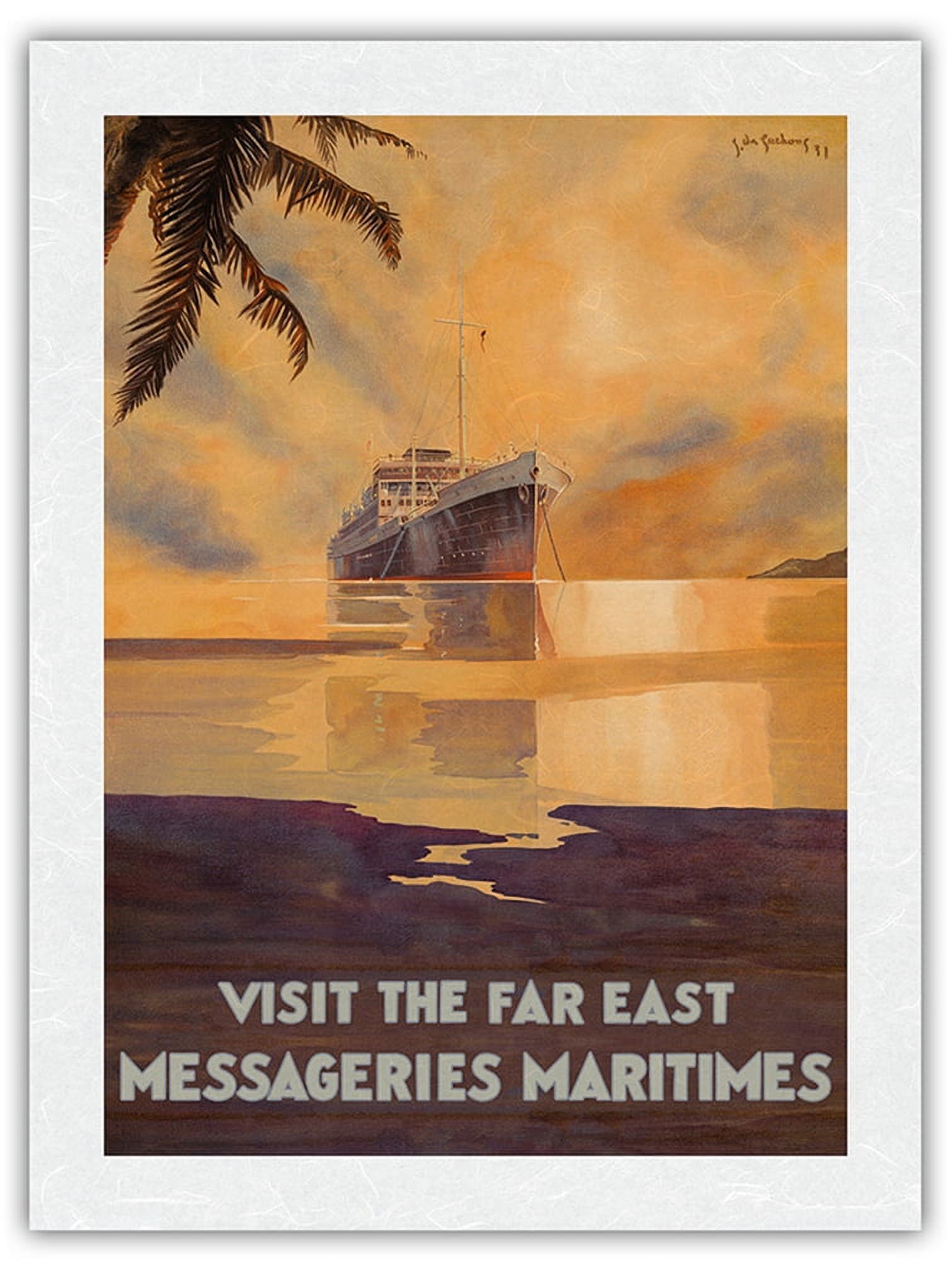 Visit the Far East - Messagerie Maritimes (MM) - Vintage Ocean Liner ...