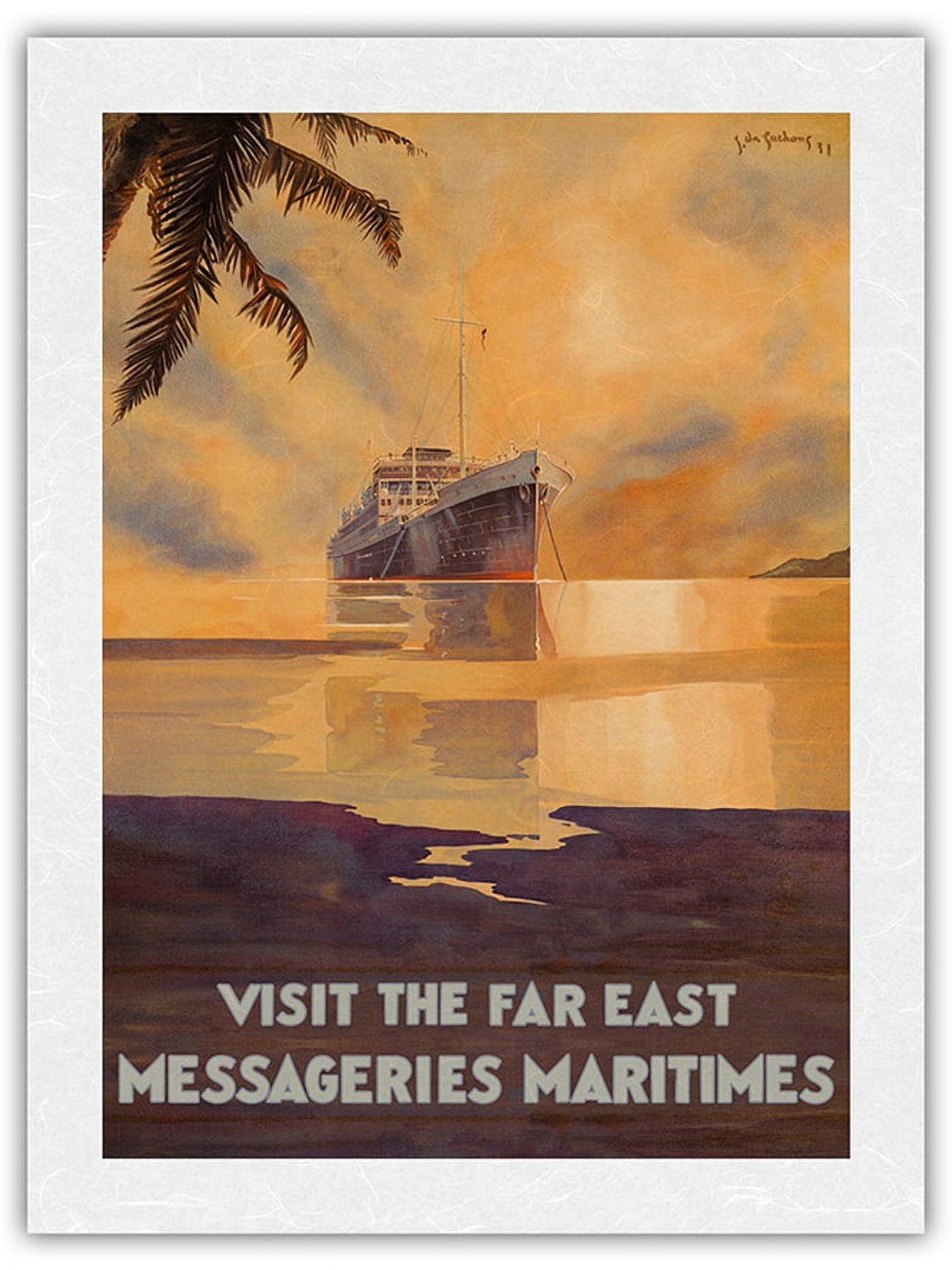 Visit the Far East - Messagerie Maritimes (MM) - Vintage Ocean Liner ...