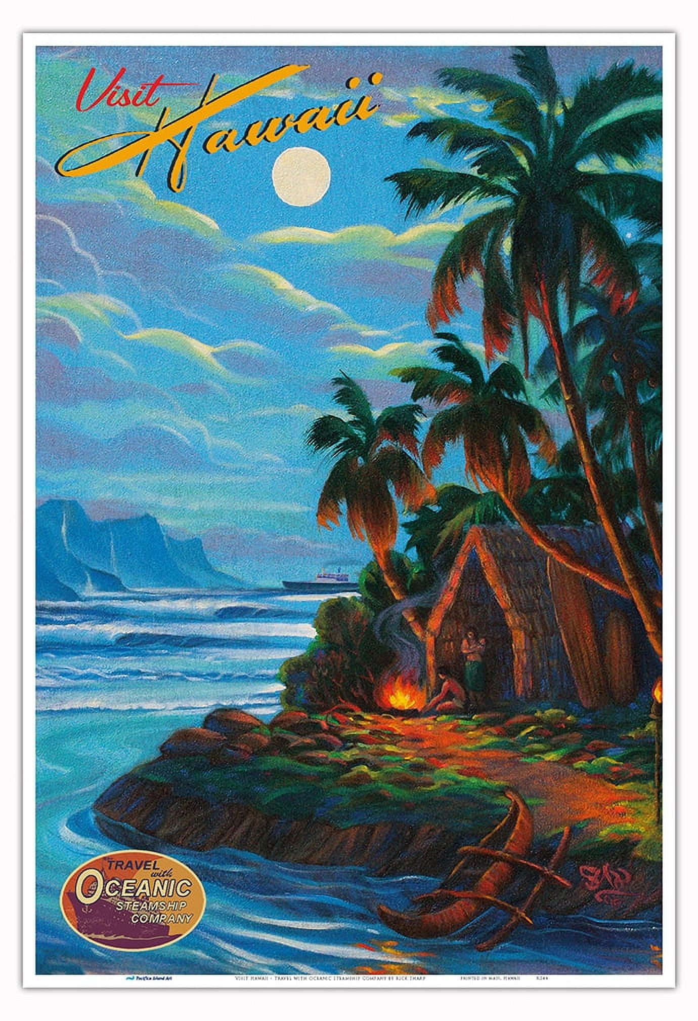 Visit Hawaii - Travel with Oceanic Steamship Company - Vintage Hawaiian ...