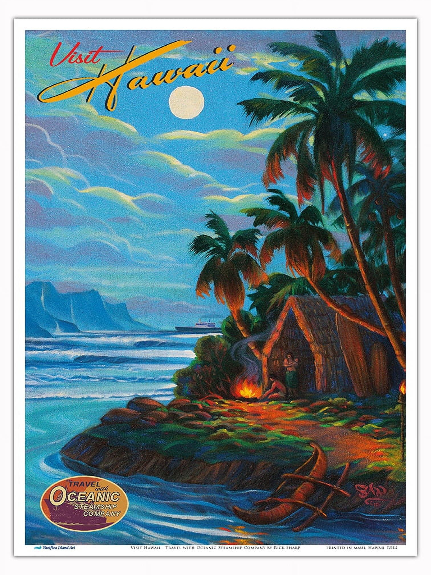 Visit Hawaii - Travel with Oceanic Steamship Company - Vintage Hawaiian ...