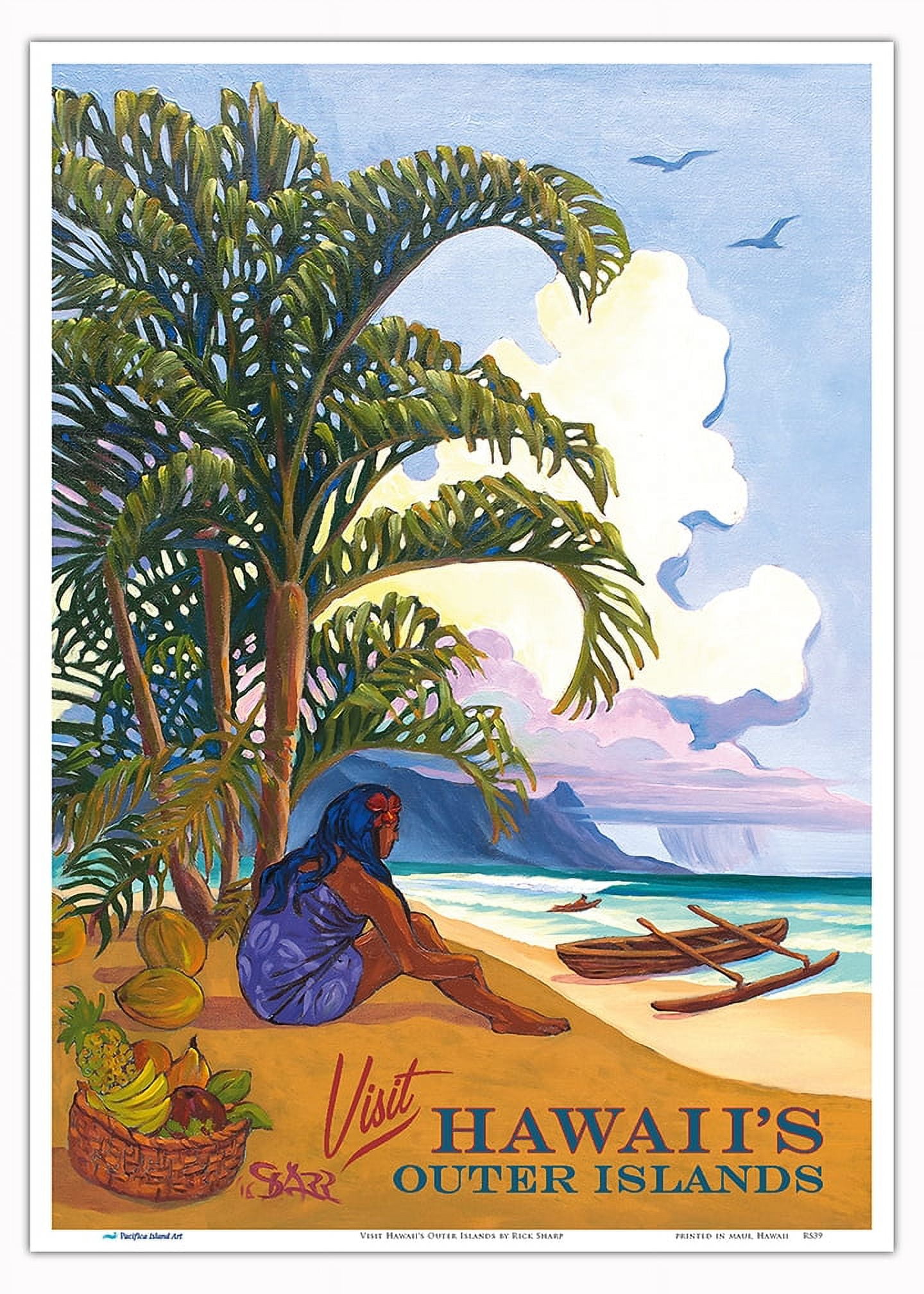 Visit Hawaii’s Outer Islands - Vintage Hawaiian Travel Poster by Rick ...