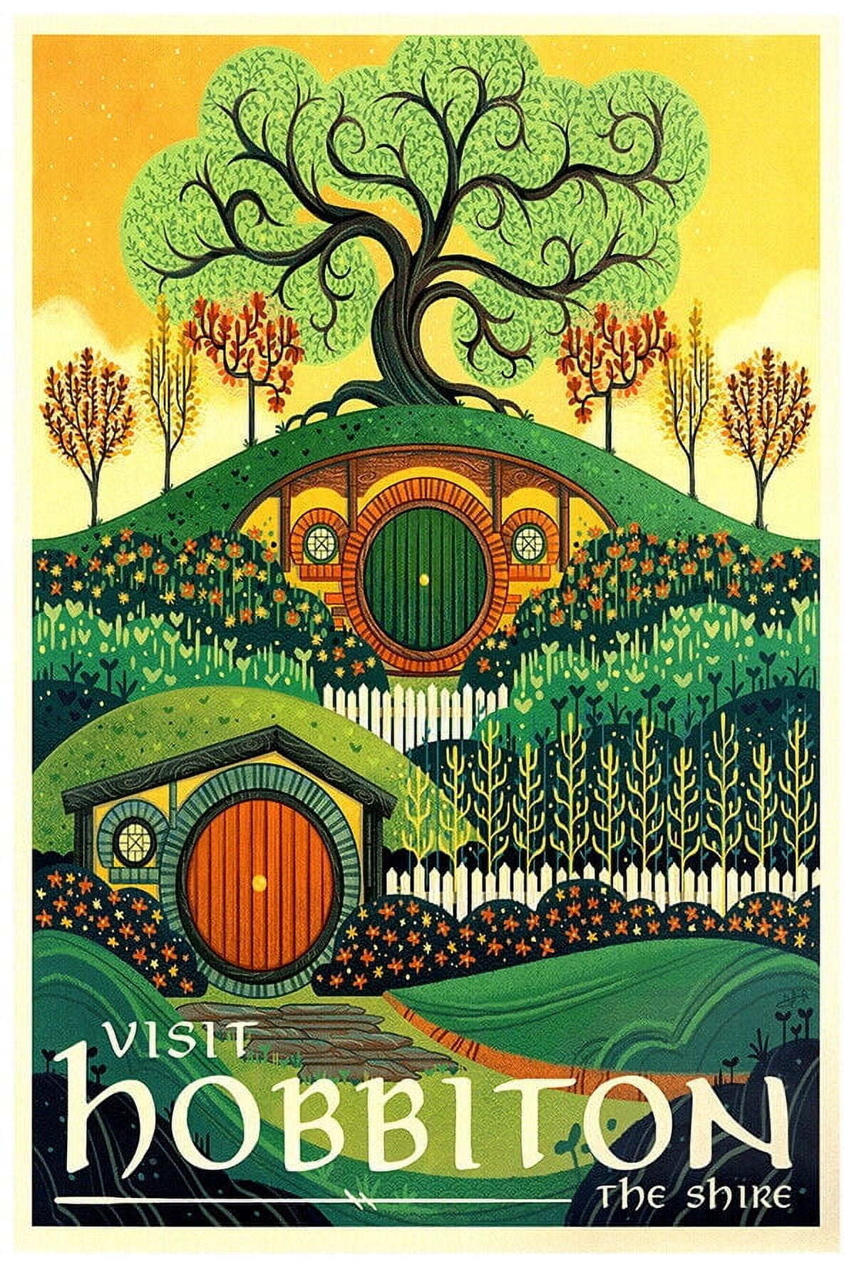 Visit Hobbiton - The Shire - LOTR Poster- The Hobbit (12x18Inches(Black ...