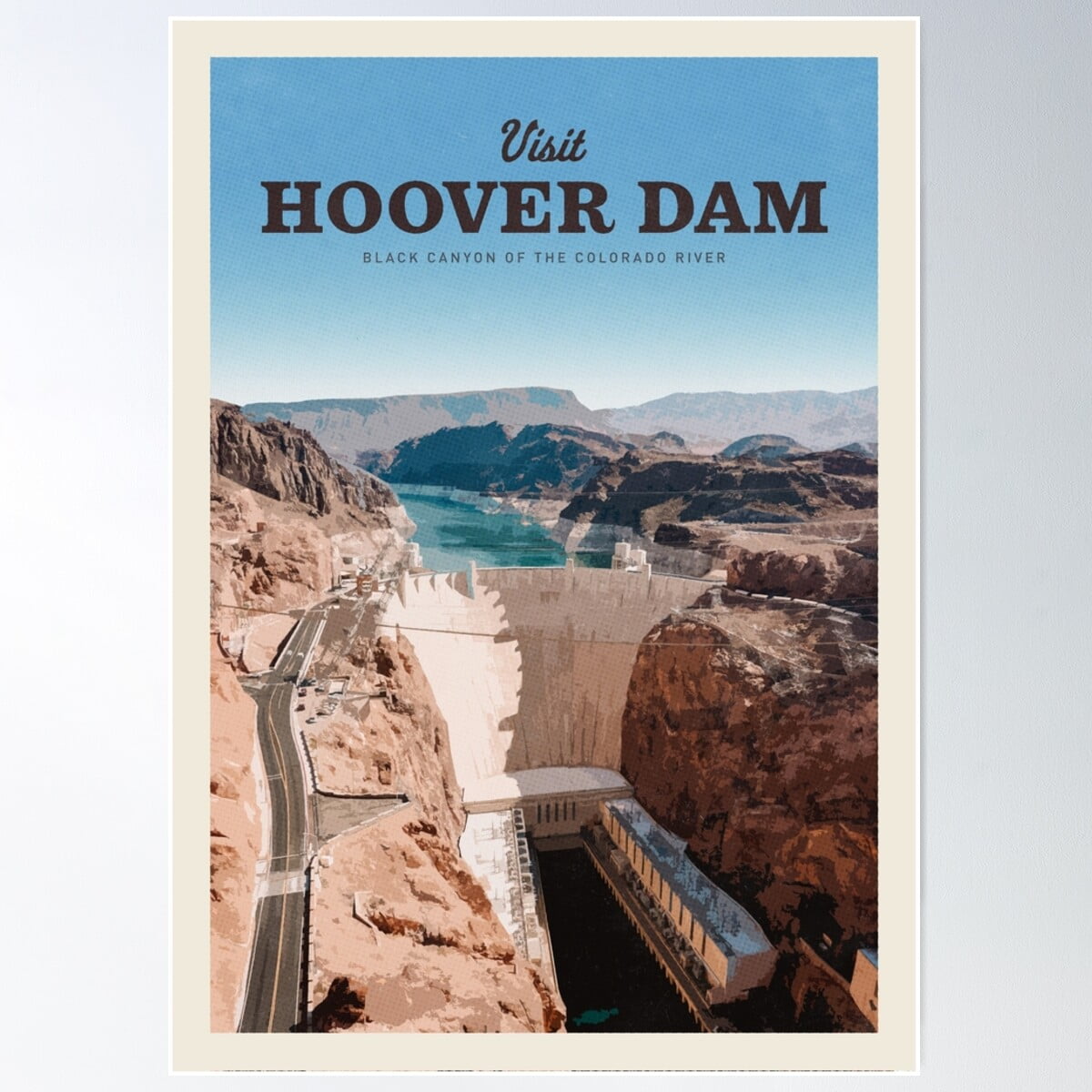 Visit Hoover Dam Poster Wall Art, Modern Wall Decor For Living Room ...