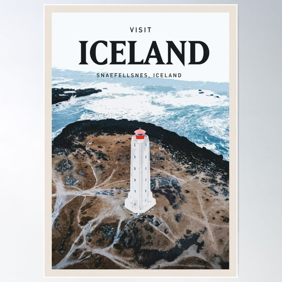 Visit Iceland Poster Wall Art, Modern Wall Decor For Living Room ...