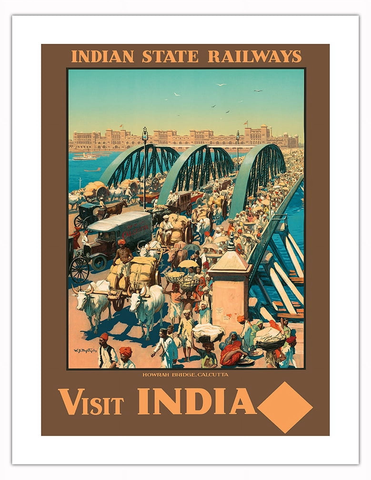 Visit India - Howrah Bridge Calcutta Indian State Railways - Vintage ...